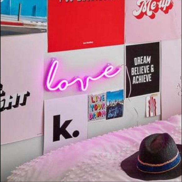 Wall Decor | Neon Led Pink Love Light Sign | Poshmark
